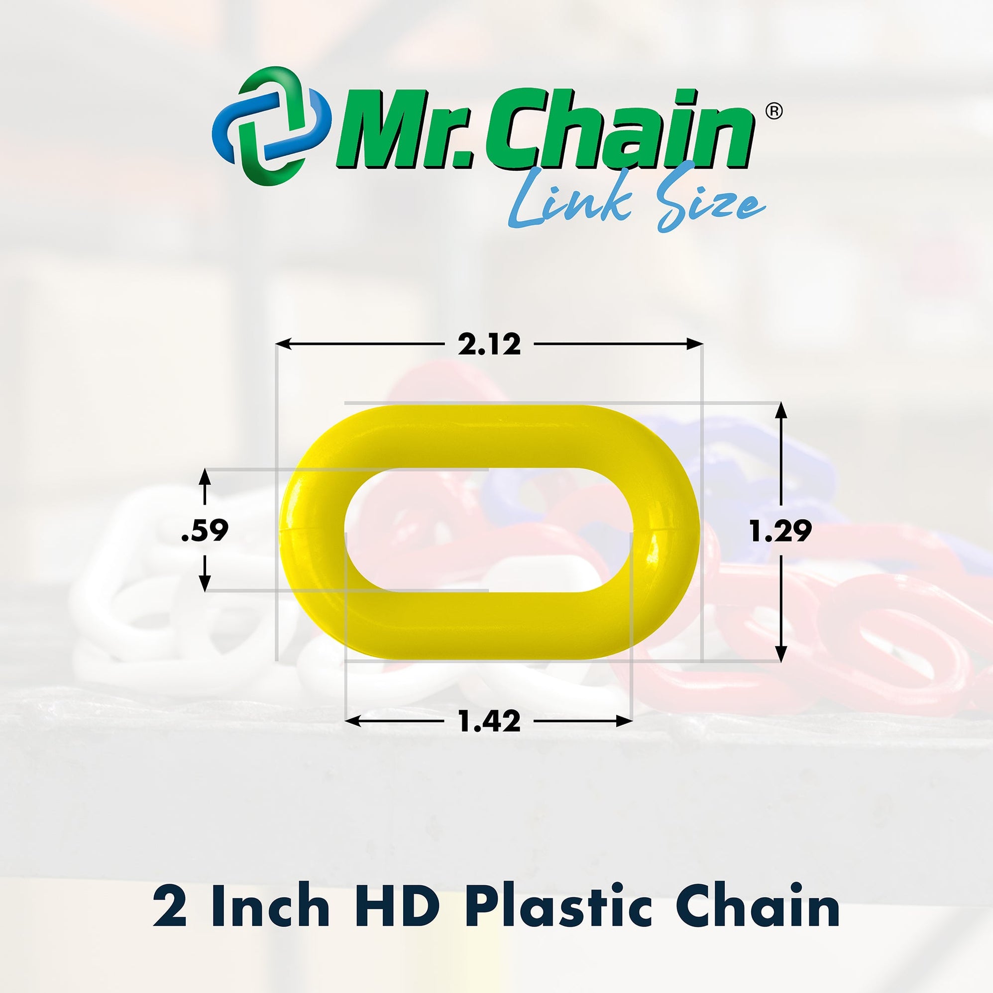 2 Inch Heavy Duty Plastic Chain (Pail, 65 Feet) — Mr. Chain