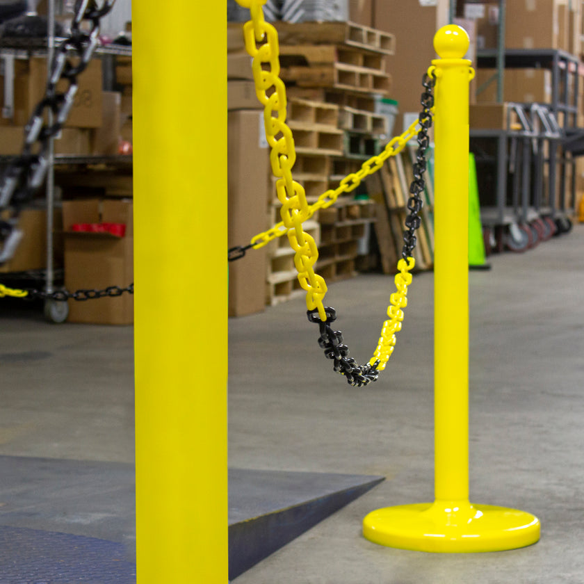 Safety Label Stanchion Kit with Plastic Chain — Mr. Chain