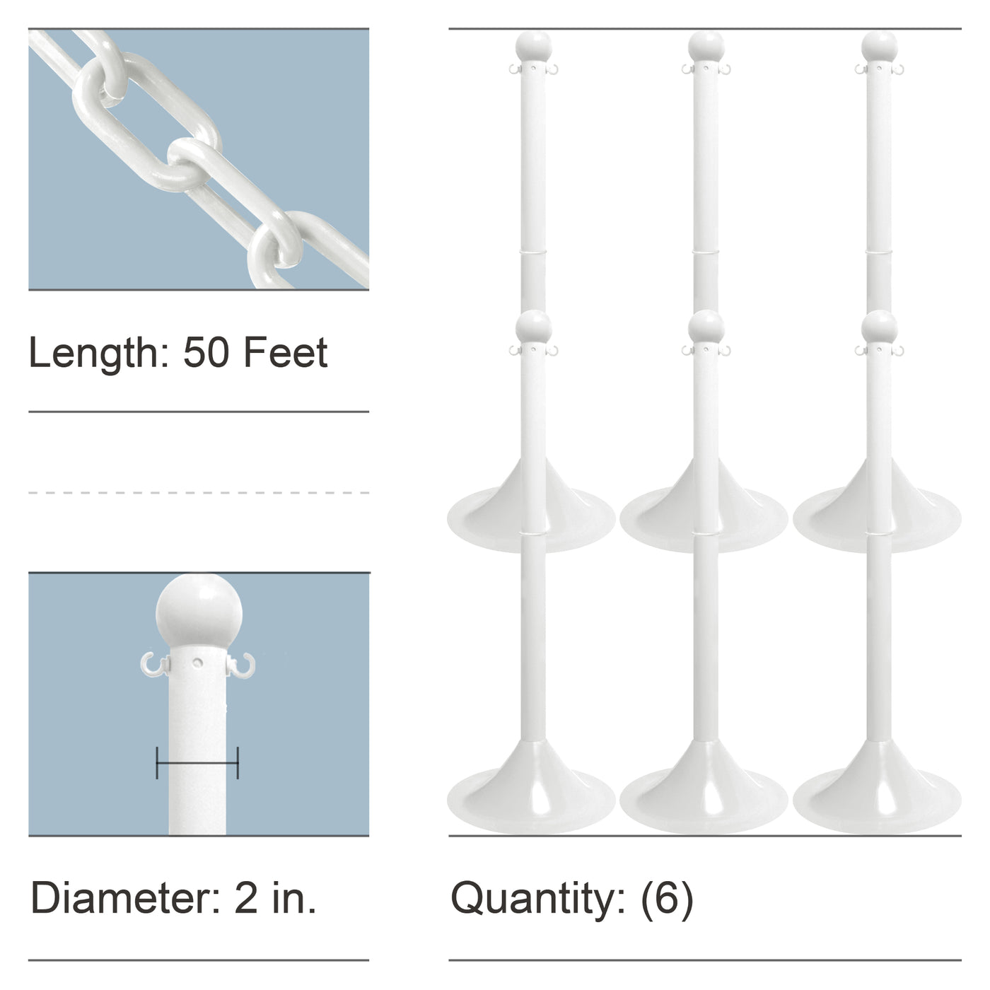 Stowable Stanchion Kits with Plastic Chain — Mr. Chain