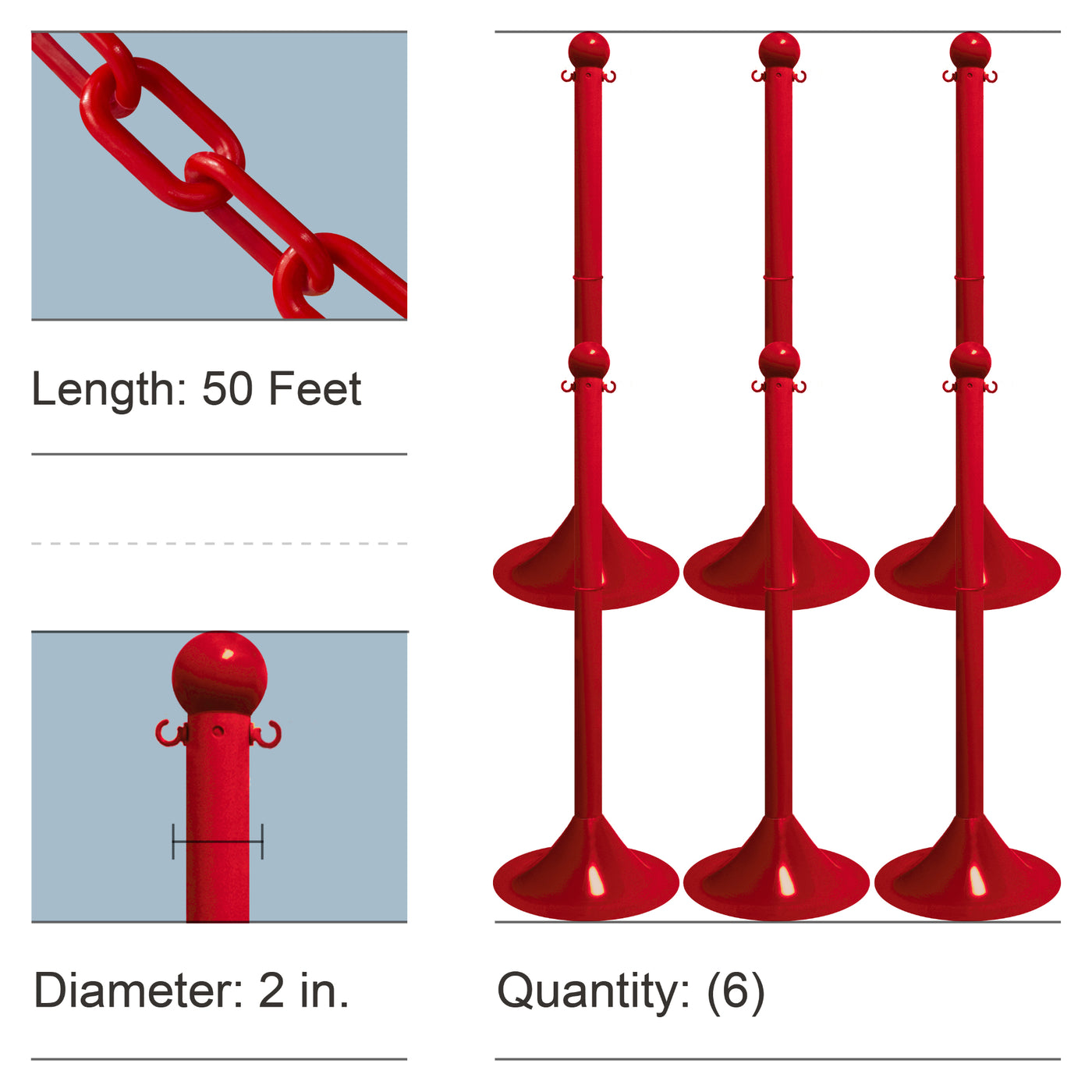 Stowable Stanchion Kits with Plastic Chain — Mr. Chain