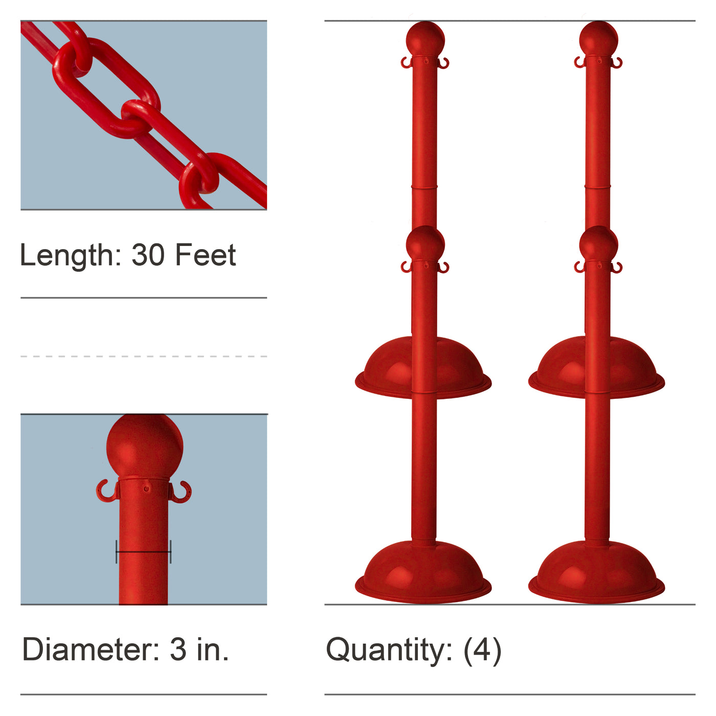 Stowable Stanchion Kits with Plastic Chain — Mr. Chain