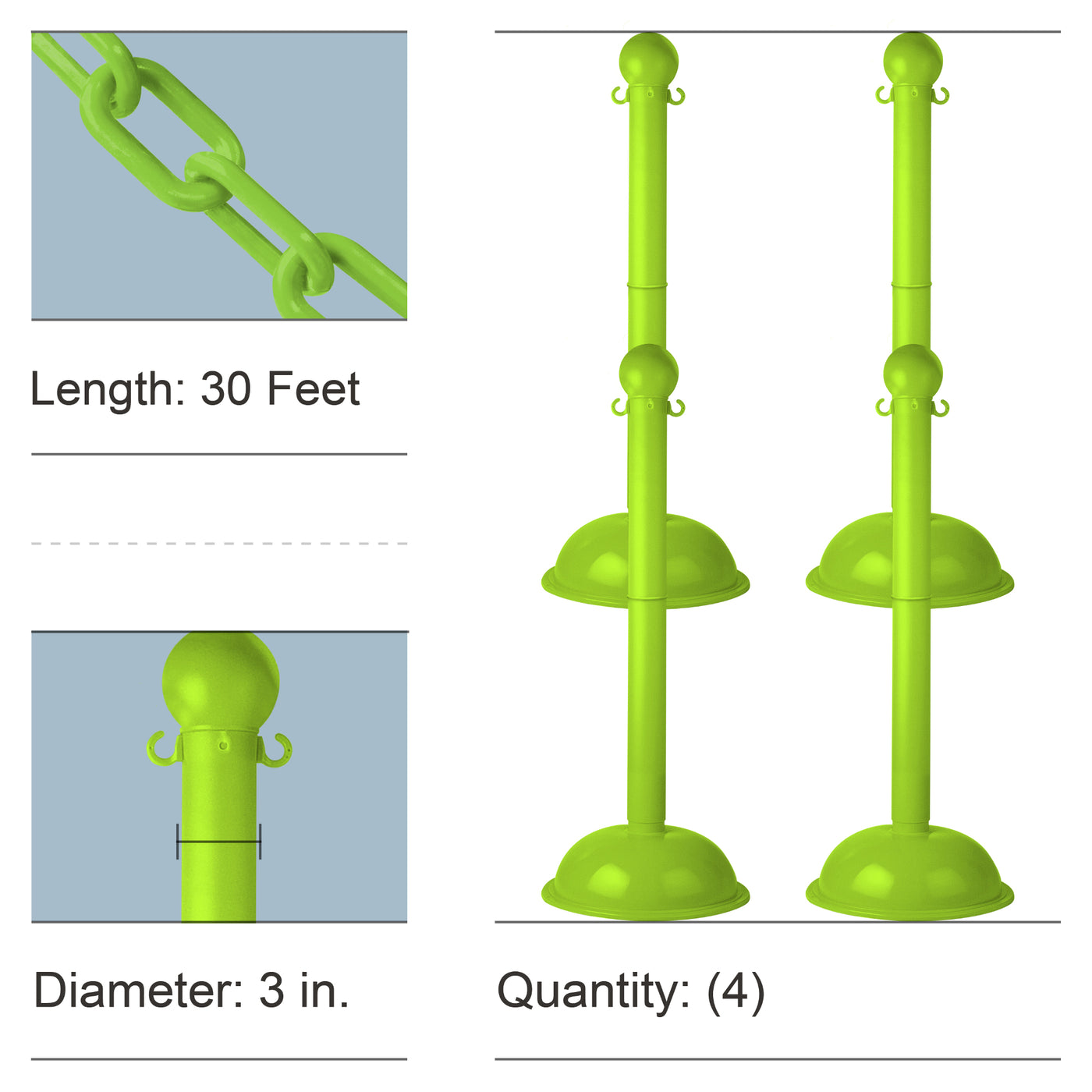 Stowable Stanchion Kits with Plastic Chain — Mr. Chain