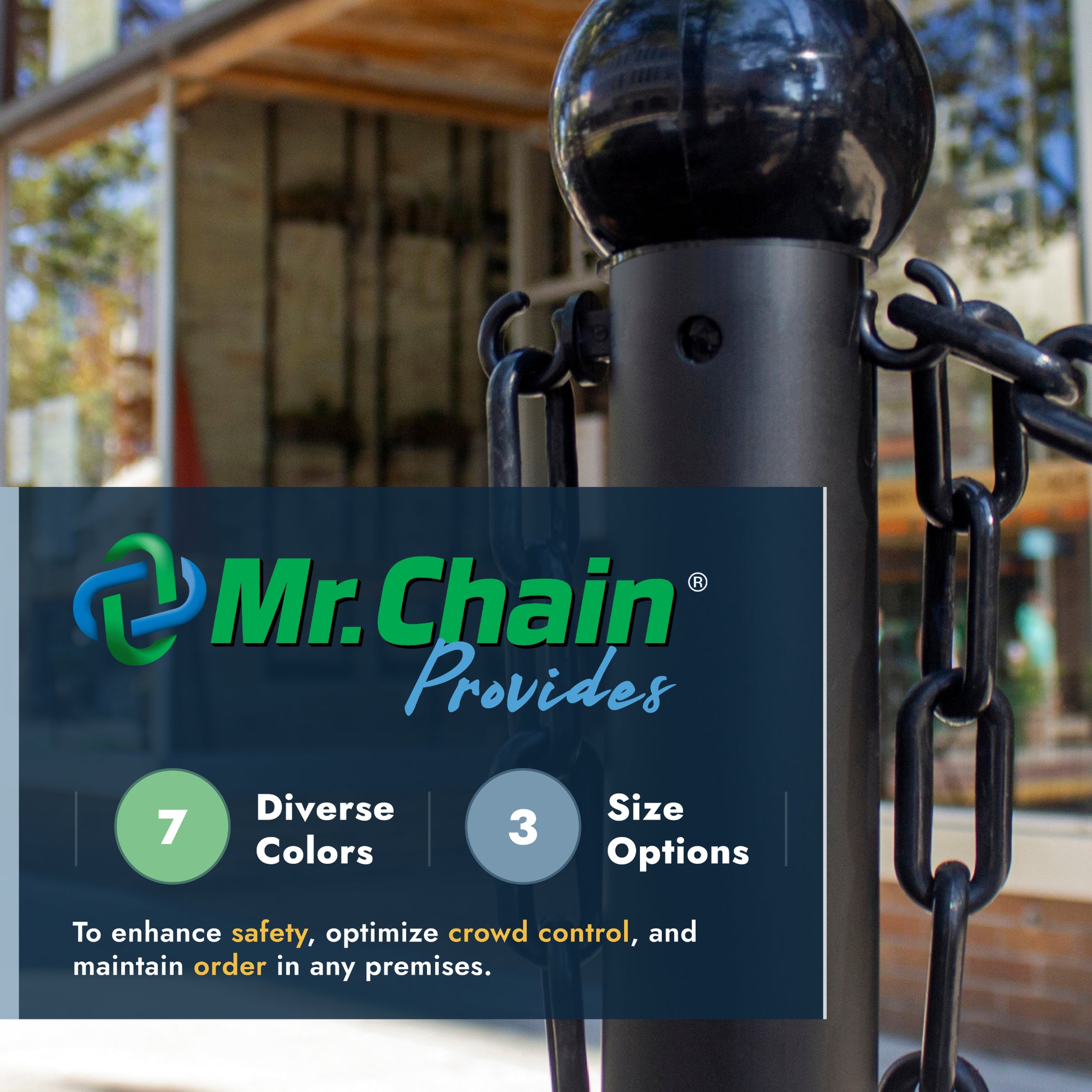 Ground Pole Kits with Plastic Chain — Mr. Chain