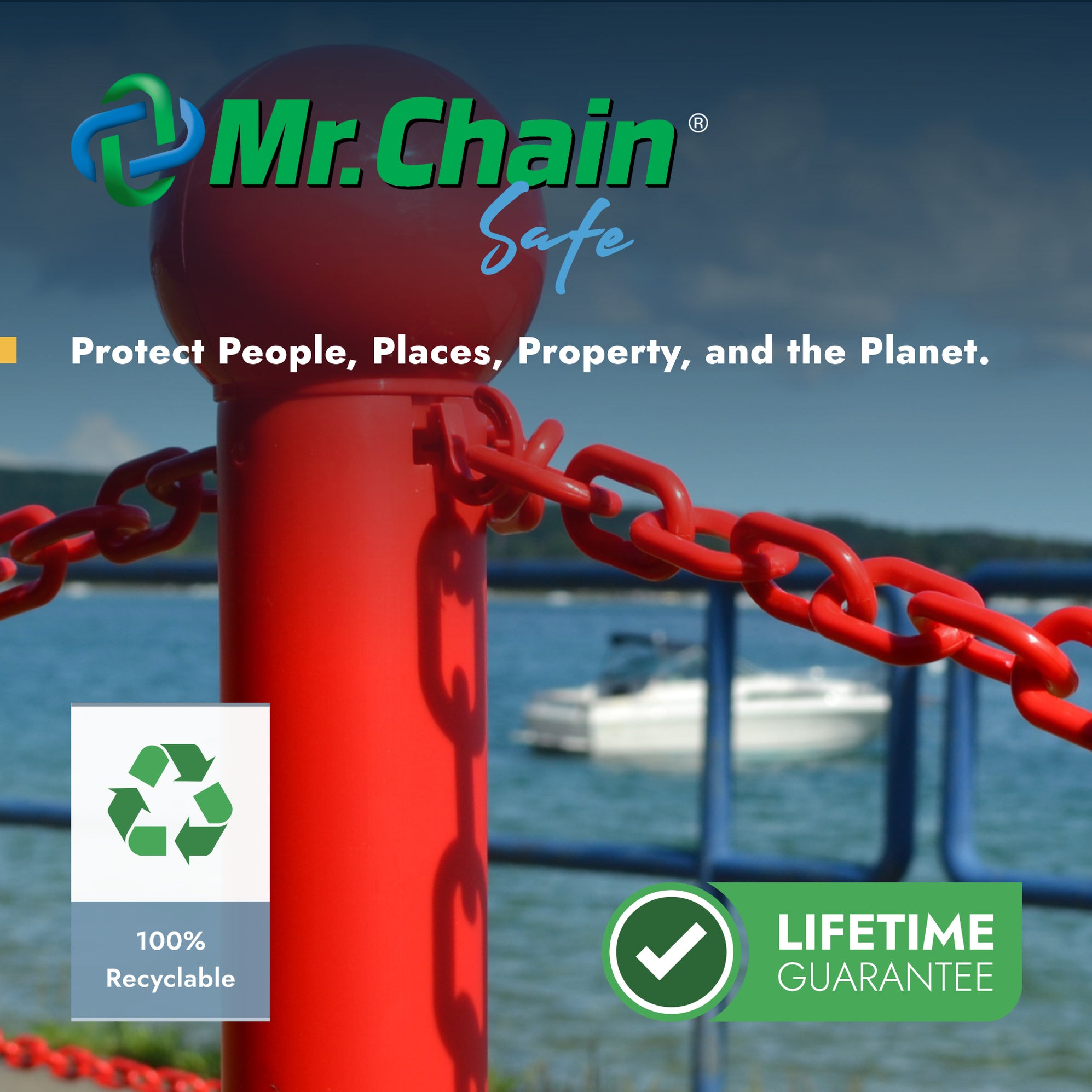 Ground Pole Kits with Plastic Chain — Mr. Chain