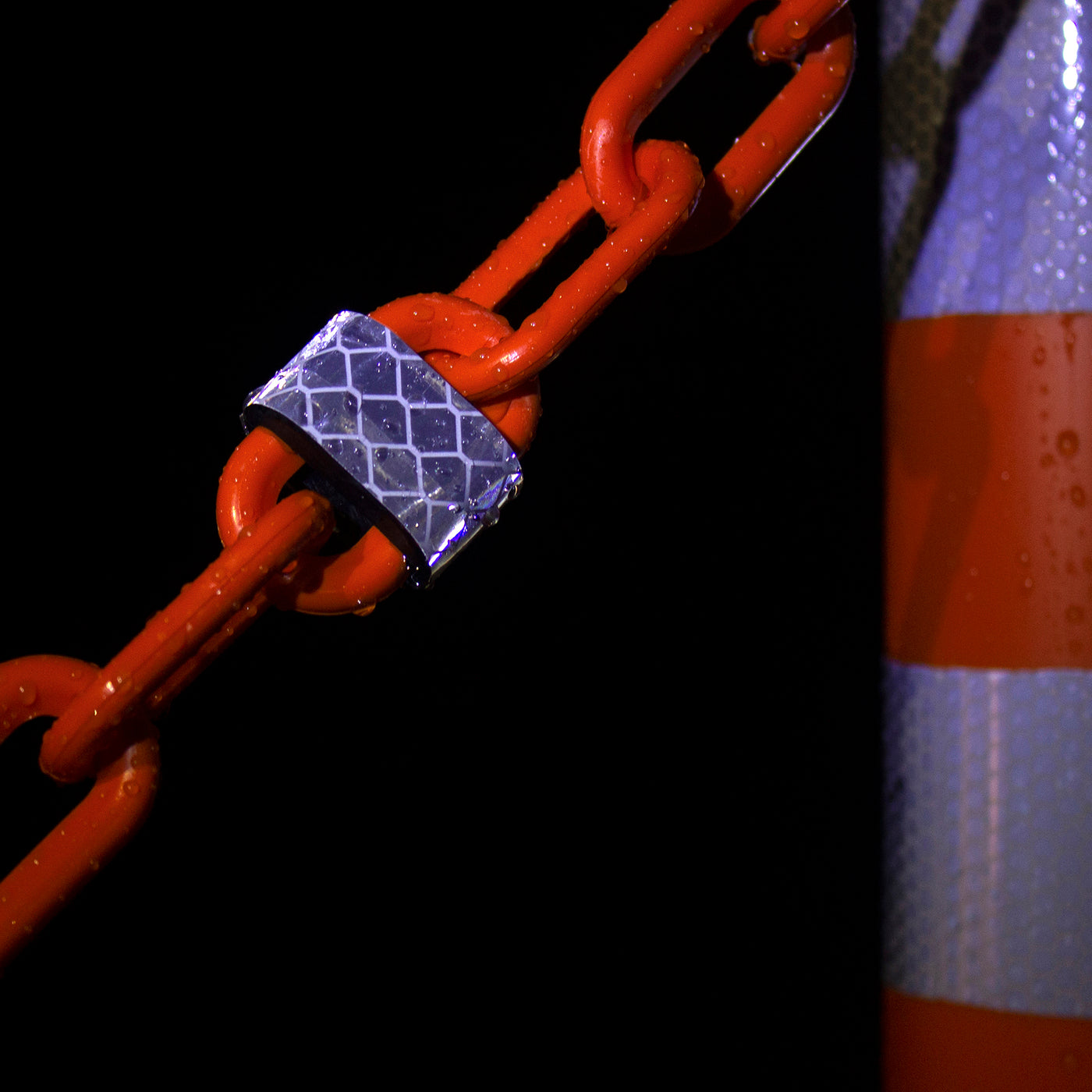 Safety Orange Reflective Plastic Chain — Mr. Chain
