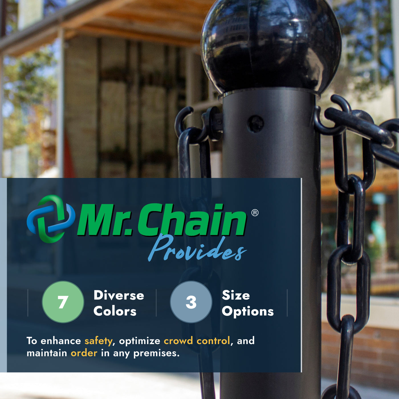 Stowable Stanchion Kits with Plastic Chain — Mr. Chain