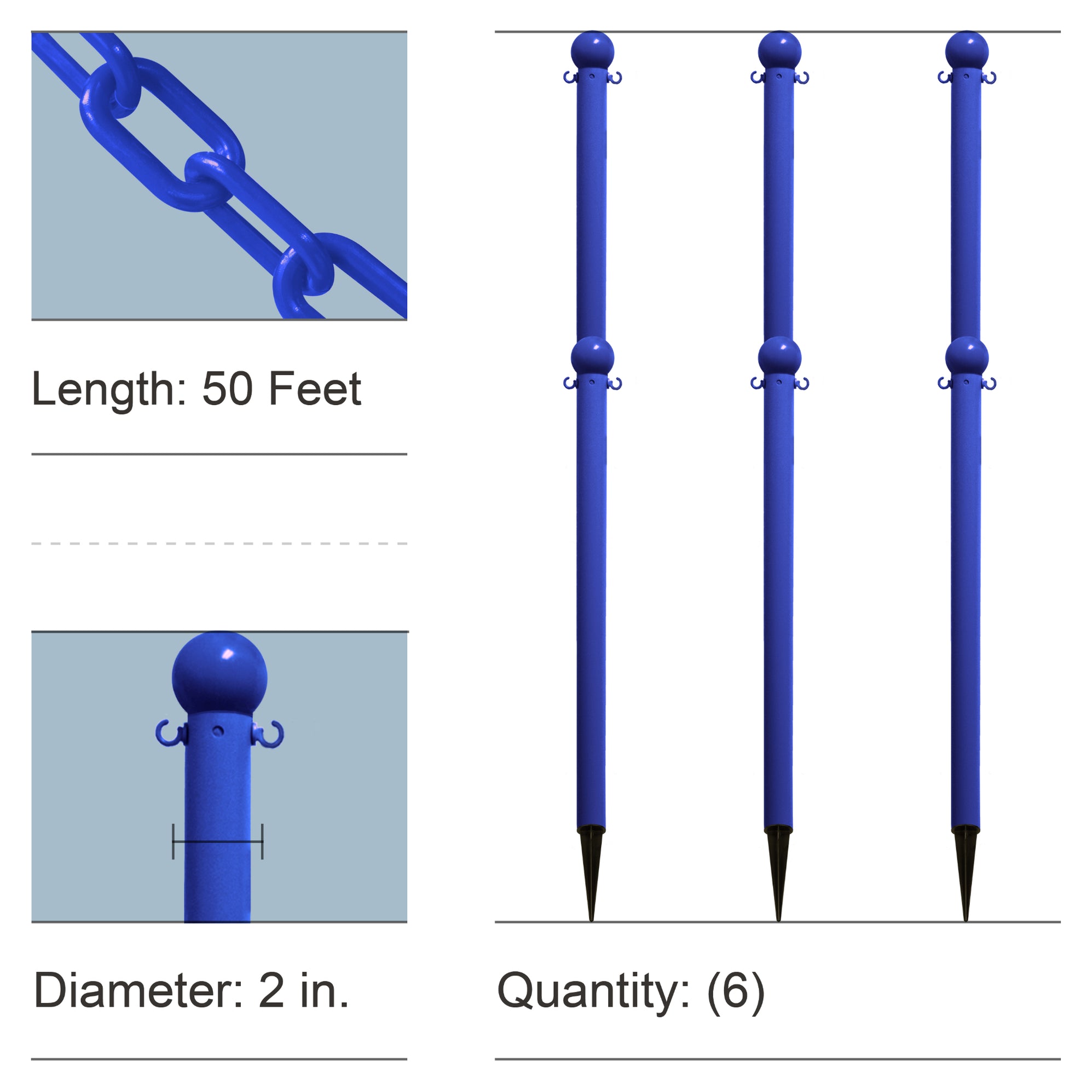 Ground Pole Kits with Plastic Chain — Mr. Chain