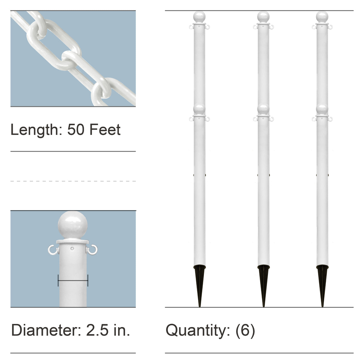 Ground Pole Kits with Plastic Chain — Mr. Chain