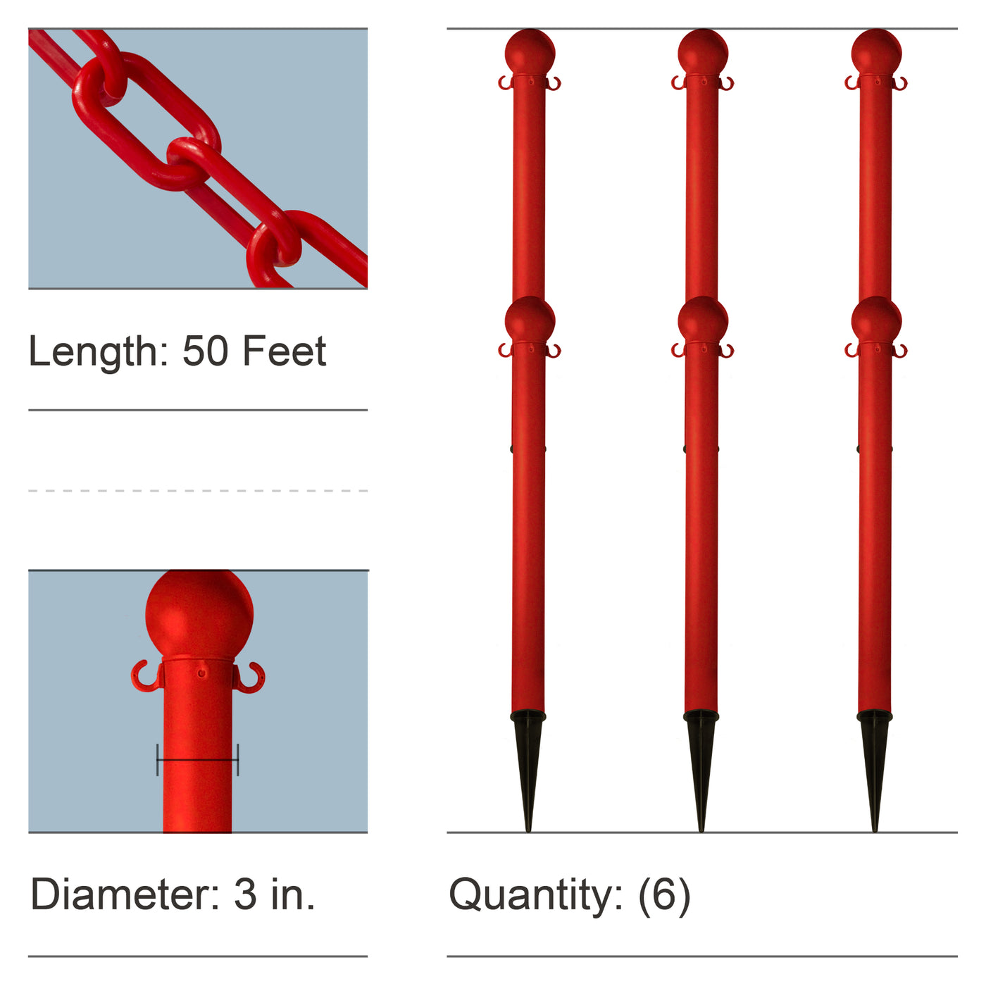 Ground Pole Kits with Plastic Chain — Mr. Chain